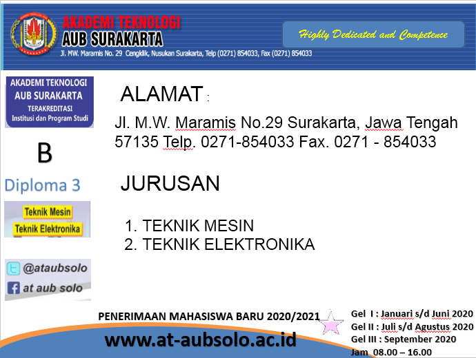 PMB AT AUB 2020_2021 | Fakultas Teknik Undha AUB Surakarta